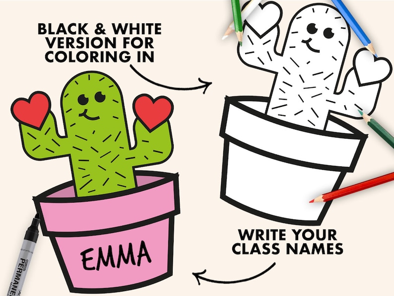 Cactus Valentines Day Bulletin Board Kit Valentines - Etsy