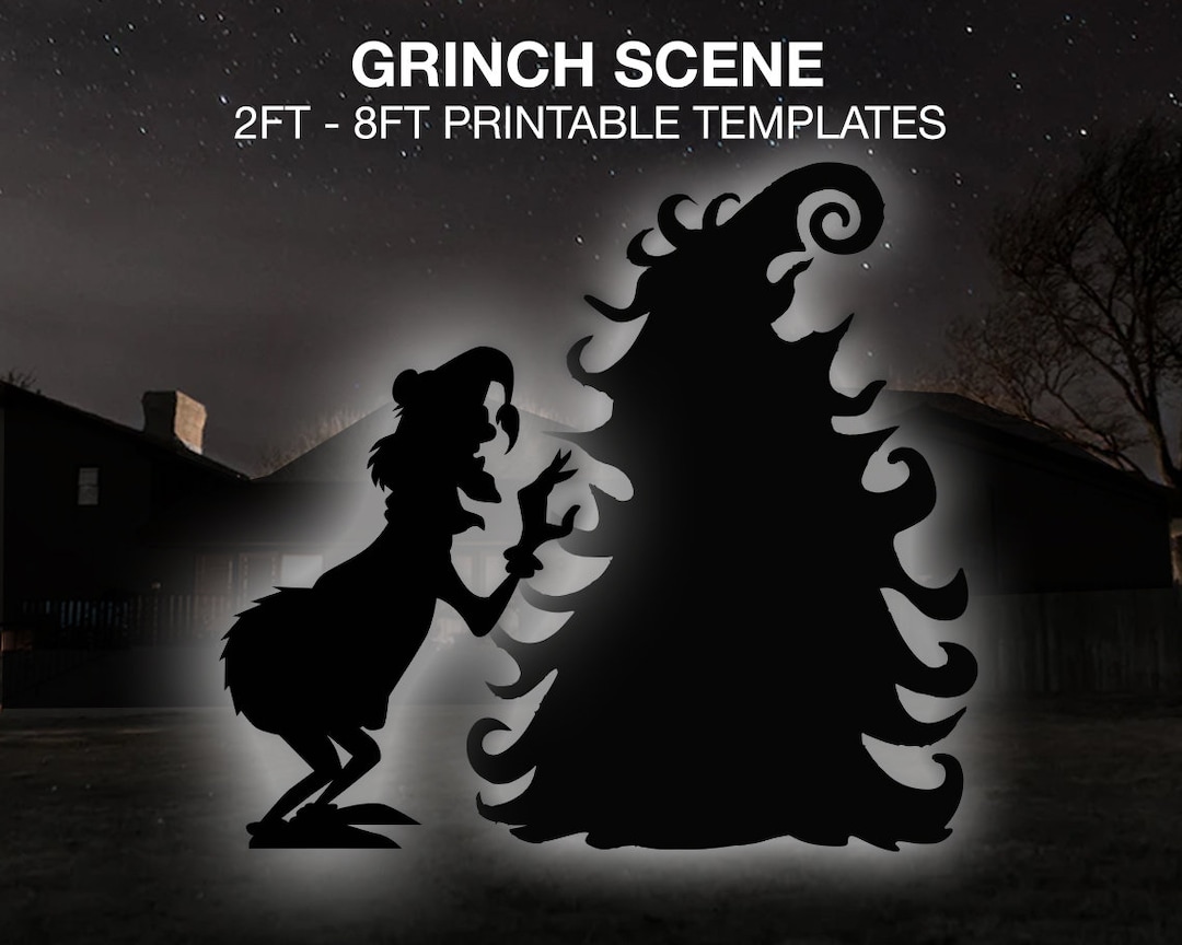 Christmas Grinch Template Printable Trace and Cut Christmas Tree ...
