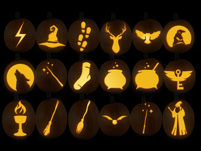 Wizard Pumpkin Stencils || Printable Wizard Pumpkin Carving Stancils ...