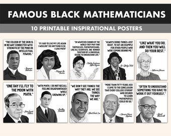 Black Mathematicians Printable Posters 10 Inspiration Black Math Quote ...