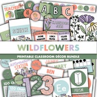 Wildflower Classroom Decor Bundle Elementary Classroom Theme Editable ...