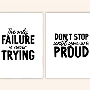 B&W Growth Mindset Posters || 8 Inspiration Quote Posters for Classroom ...