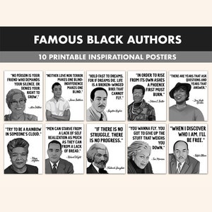 Famous Black Authors Printable Posters || 10 Inspiration Black Author ...
