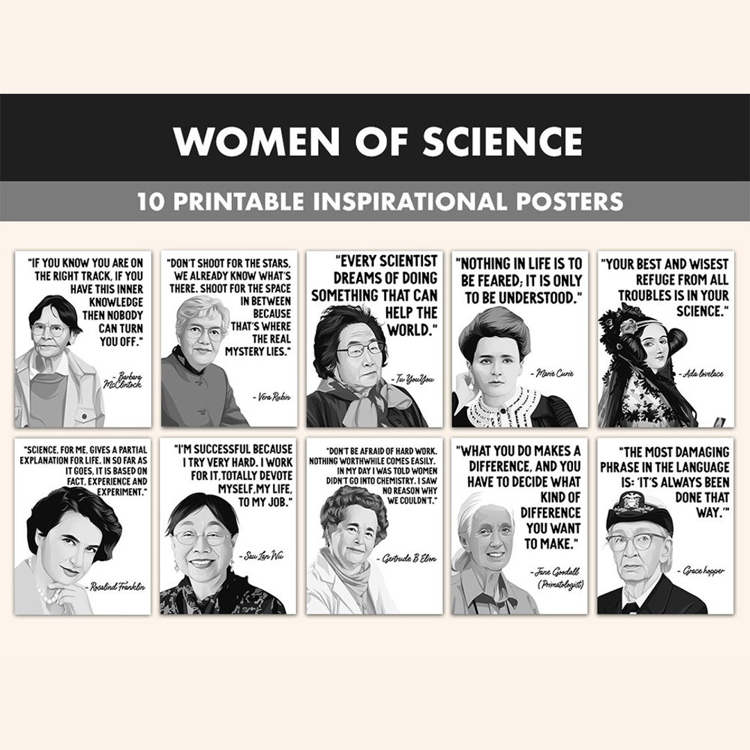 Famous Women Scientists Printable Posters || 10 Inspiration Women in ...