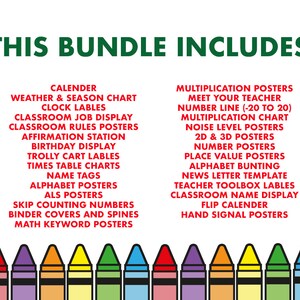 Crayon Classroom Decor Bundle Editable Classroom Printable Display ...