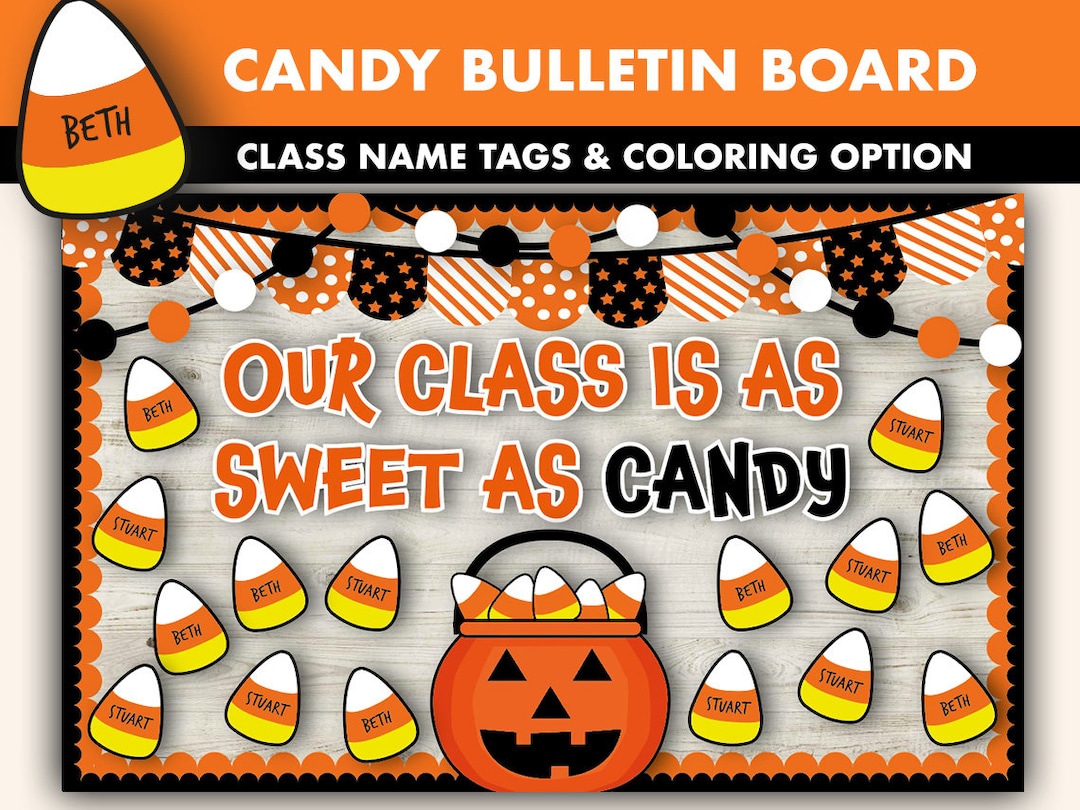 Candy Corn Bulletin Board Kit Halloween Bulletin Boards Digital ...