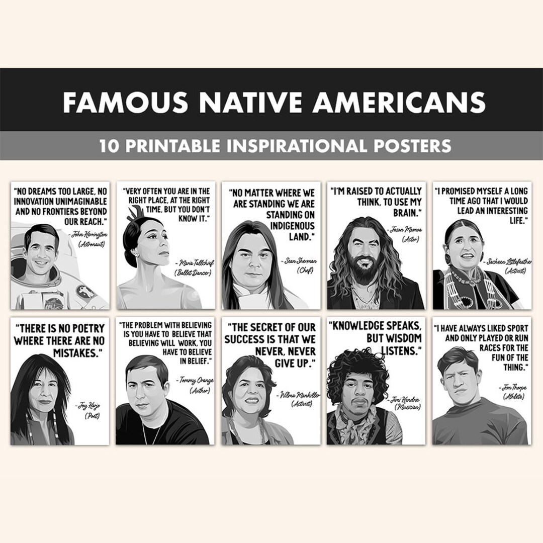 Native Americans Printable Posters || 10 Native Americans Heritage ...