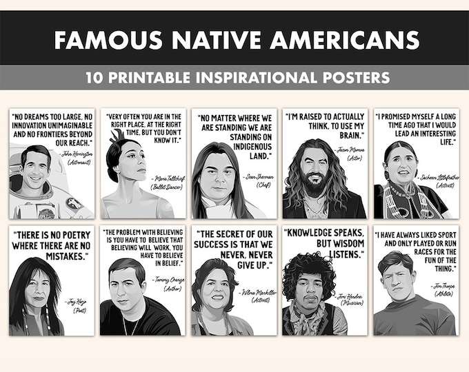 Famous Native American Leaders, Printable Indigenous Posters, National ...