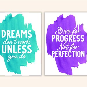 Watercolor Growth Mindset Posters || 8 Inspiration Quote Posters for ...