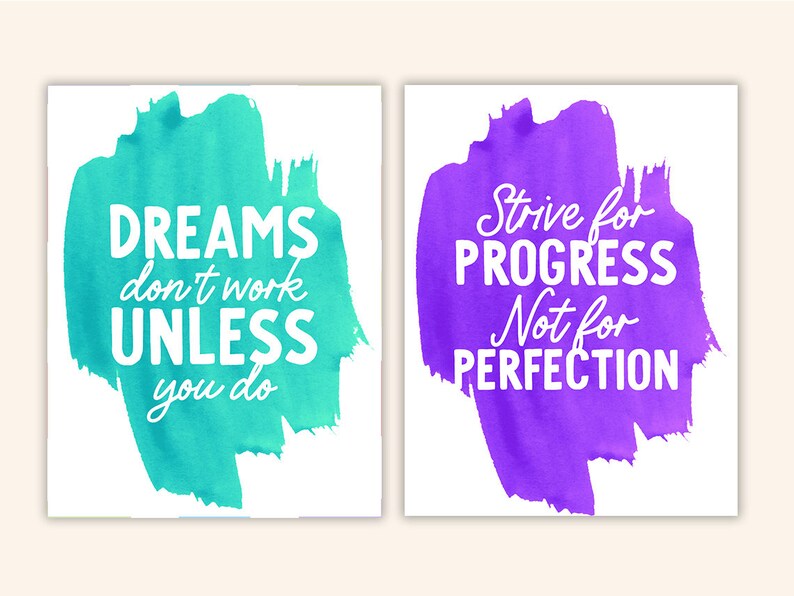 Watercolor Growth Mindset Posters 8 Inspiration Quote - Etsy