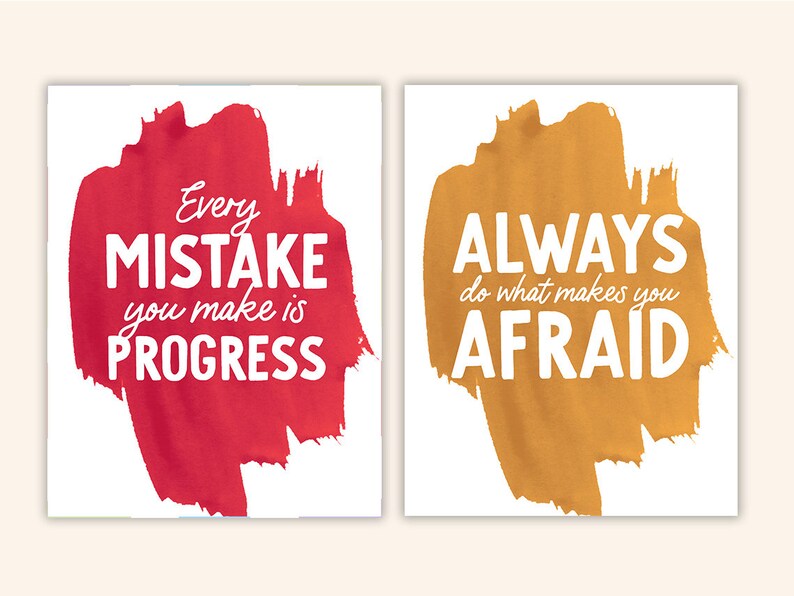 Watercolor Growth Mindset Posters || 8 Inspiration Quote Posters for ...