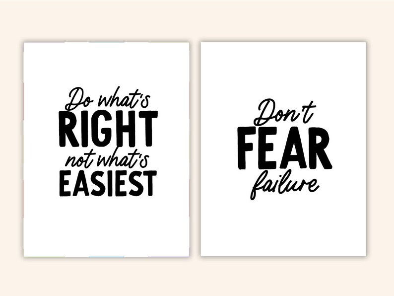 B&W Growth Mindset Posters 8 Inspiration Quote Posters for - Etsy