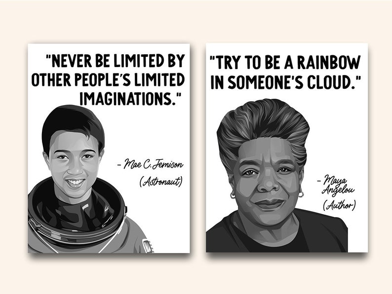 Black Women Printable Posters || 10 Inspiration Black Women Quote ...
