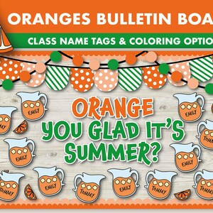 Orange Bulletin Board Kit Summer Bulletin Boards Digital May Bulletin ...