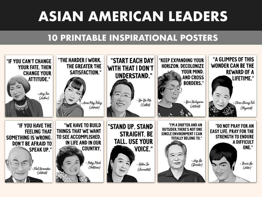 Asian American Leaders Printable Prints 10 Inspiration - Etsy
