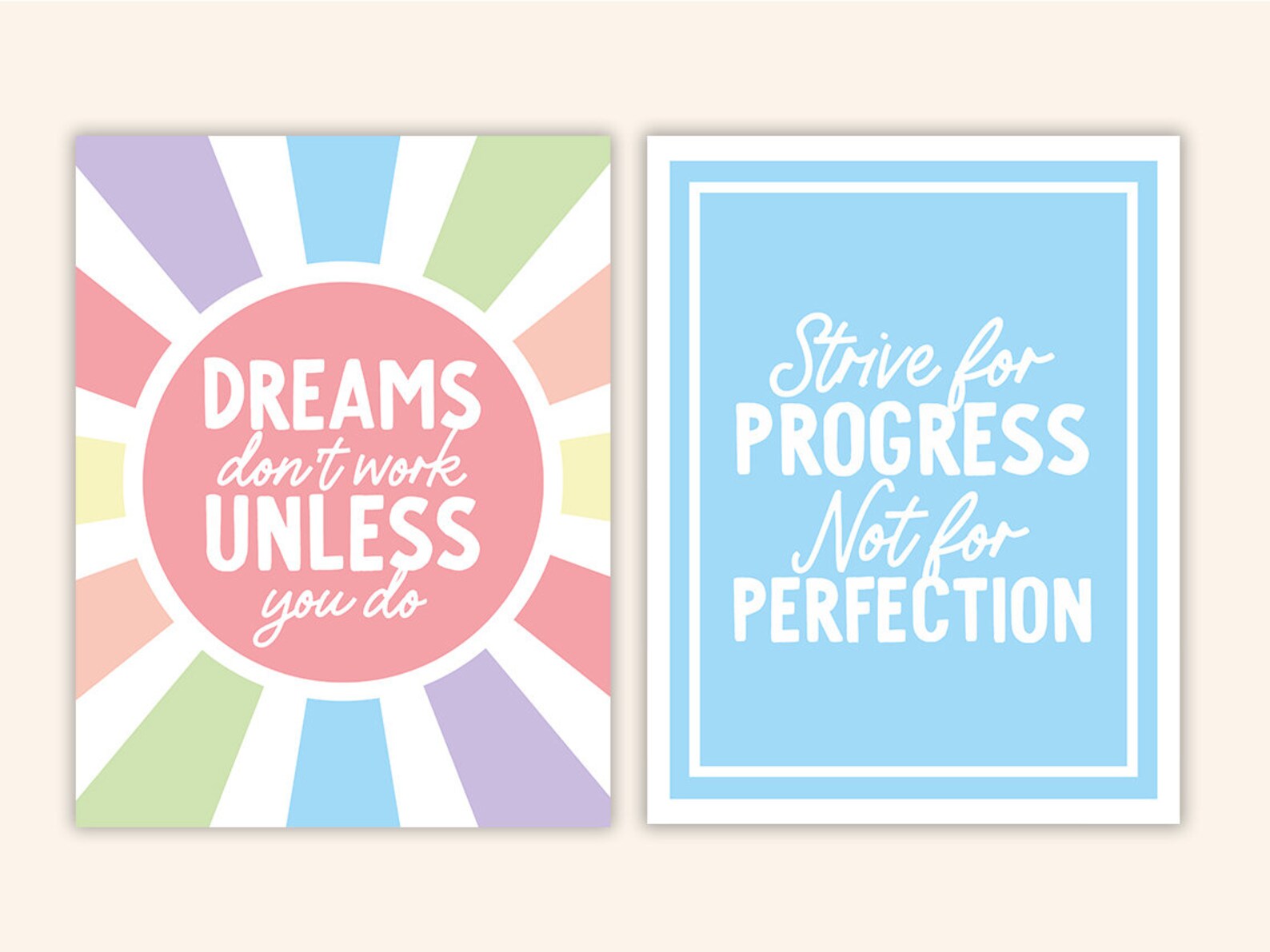 Pastel Growth Mindset Posters || 8 Inspiration Quote Posters for ...