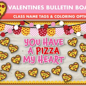 Pizza Valentines Day Bulletin Board Kit Valentines Bulletin - Etsy
