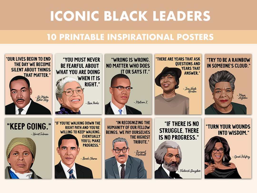 Famous Black Leaders Printable Posters 10 Inspiration Black - Etsy