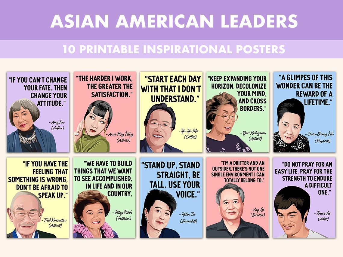 Asian American Leaders Printable Prints 10 Inspiration - Etsy