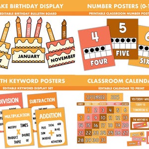 Retro Vibes Classroom Decor Bundle || Editable Classroom Printable ...