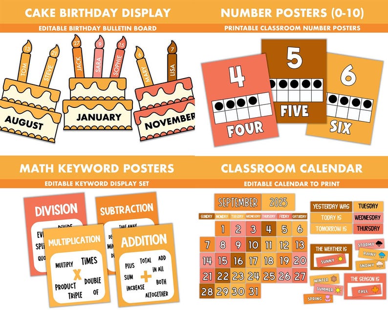 Retro Vibes Classroom Decor Bundle || Editable Classroom Printable ...
