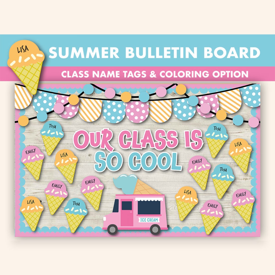 Ice Cream Bulletin Board Kit || Summer Bulletin Boards Digital || May ...