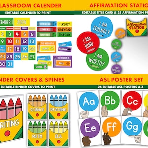 Crayon Classroom Decor Bundle || Editable Classroom Printable Display ...