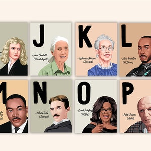 Alphabet Famous People Printable Prints || 26 Inspiration Posters for ...