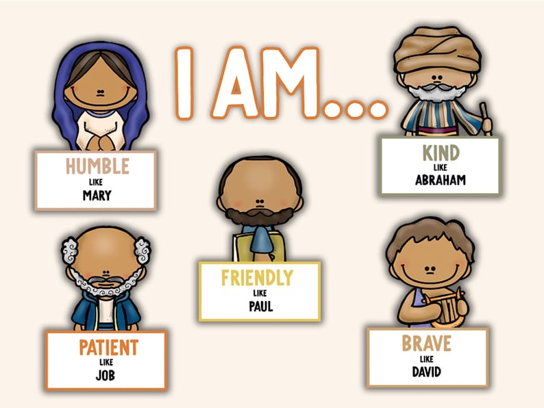 Boho Bible Characters Bulletin Board || 19 Printable Christian ...