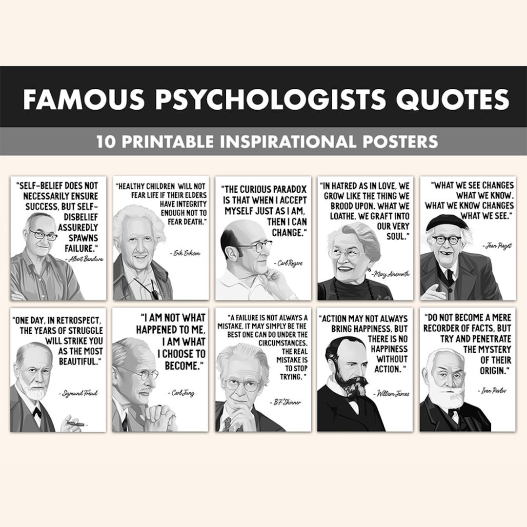 Famous Psychologists Printable Posters || 10 Iconic Psychologists Quote ...