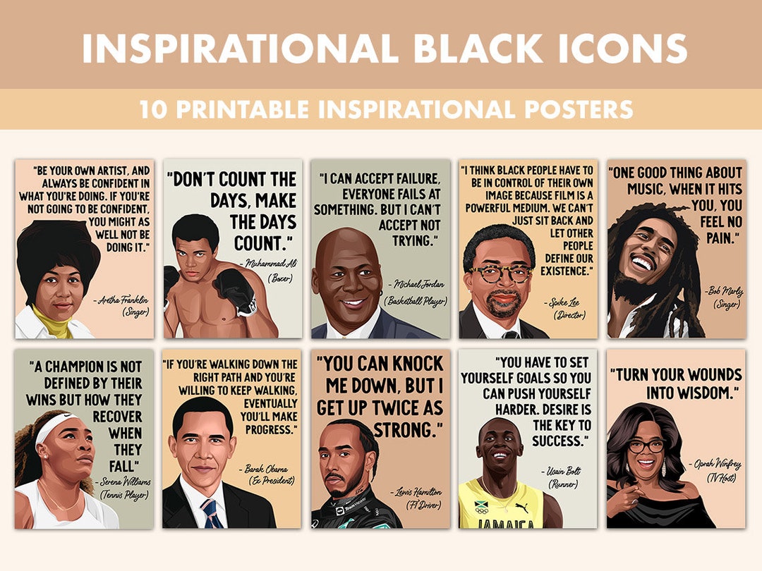 Black Icons Printable Posters 10 Inspiration Black People - Etsy