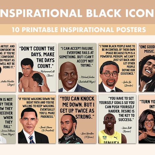 Black Icons Printable Posters 10 Inspiration Black People - Etsy