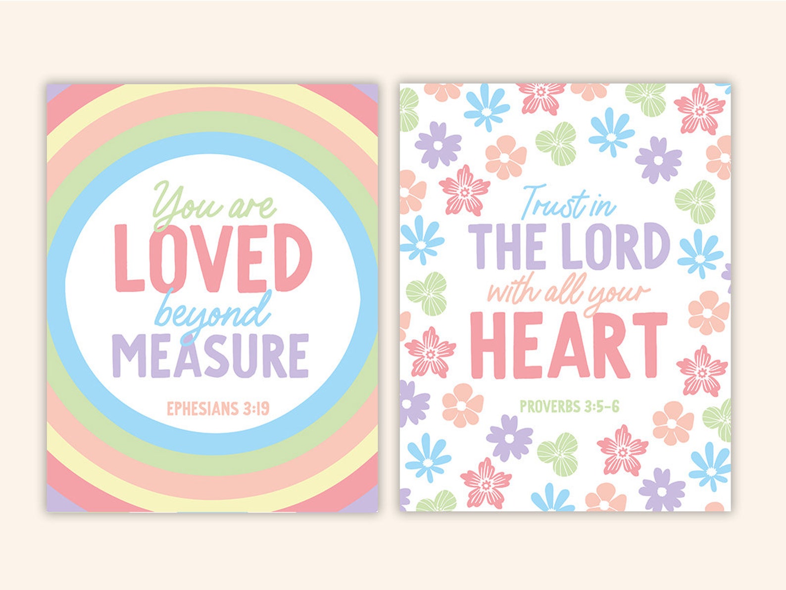 Pastel Bible Quote Posters || 8 Inspirational Bible Verse Wall Art for ...