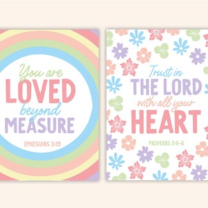 Pastel Bible Quote Posters || 8 Inspirational Bible Verse Wall Art for ...