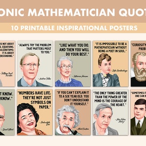 Famous Mathematicians Printable Posters 10 Inspiration Math - Etsy UK