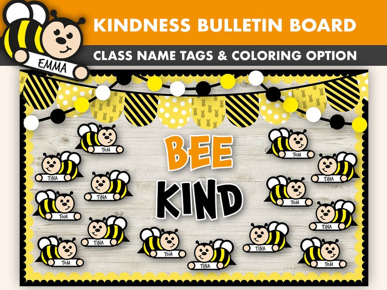 Bee Kind Bulletin Board Kit Spring Bulletin Boards Digital - Etsy