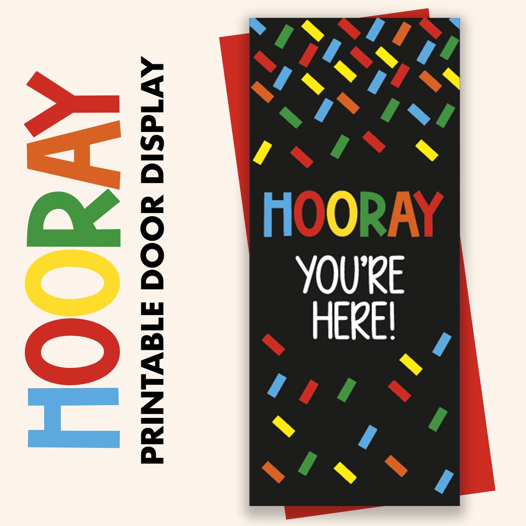 Hooray You're Here Classroom Door Decor || Back to School Door Decor ...