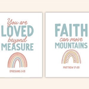 Boho Rainbow Bible Quote Posters || 8 Inspirational Bible Verse Wall ...