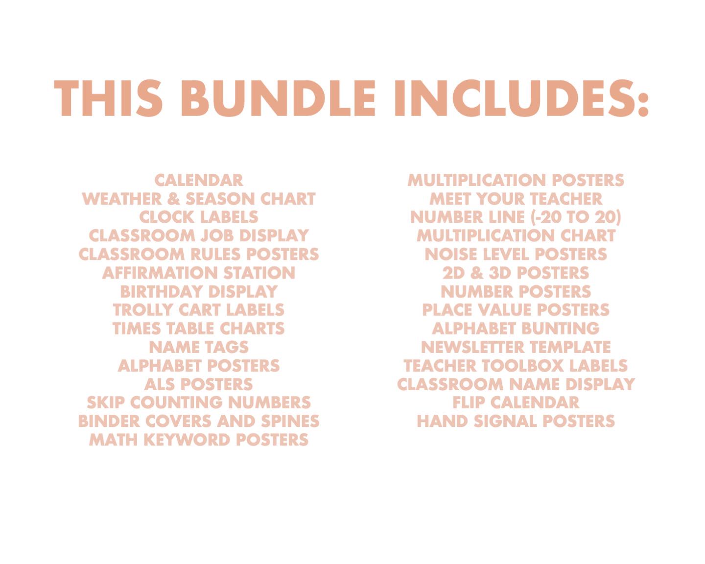 Calm Neutral Classroom Decor Bundle || Editable Classroom Printable ...