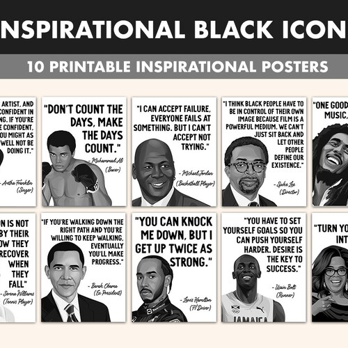 Black Icons Printable Posters 10 Inspiration Black People - Etsy