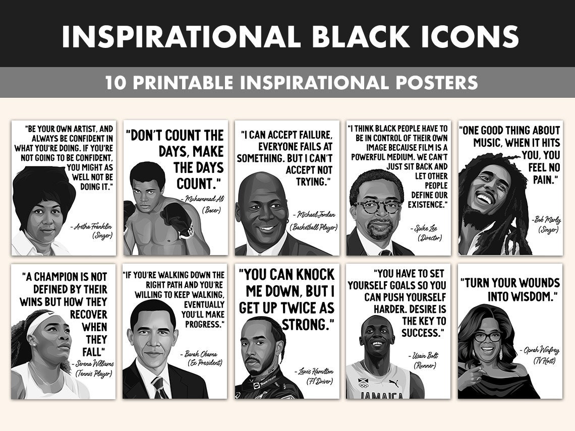 Black Icons Printable Posters 10 Inspiration Black People - Etsy