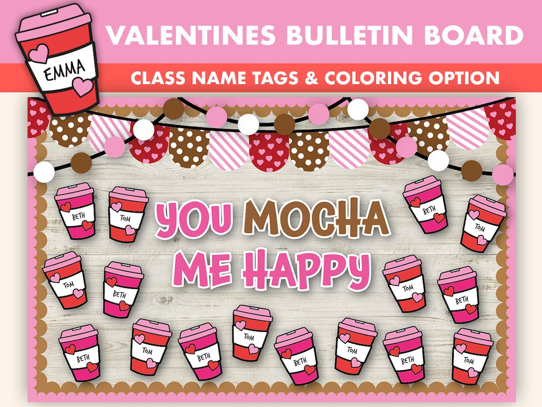 Coffee Valentines Day Bulletin Board Kit Valentines Bulletin Boards ...