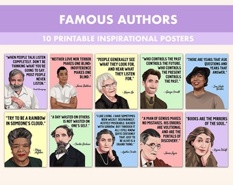 Famous Authors Printable Posters | 10 Inspiration Author Quote Posters ...