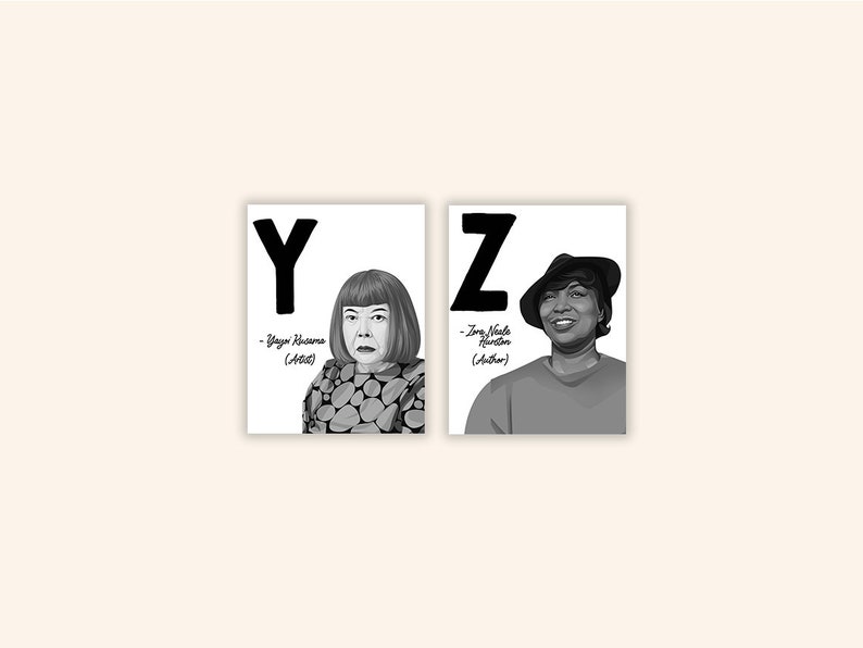 Alphabet Famous People Printable Prints 26 Inspiration - Etsy