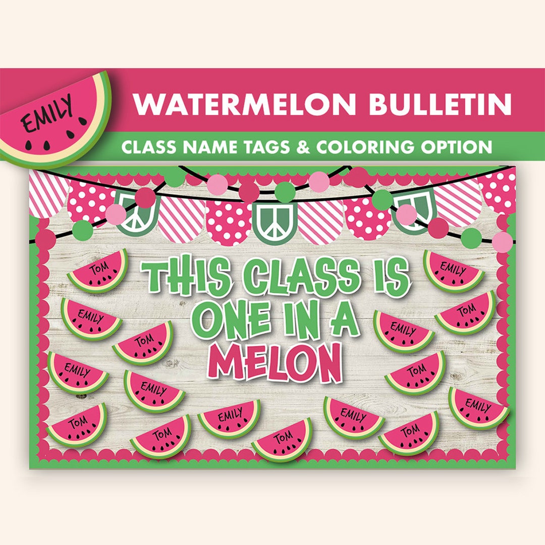 Watermelon Bulletin Board Kit || Summer Bulletin Boards Digital || May ...