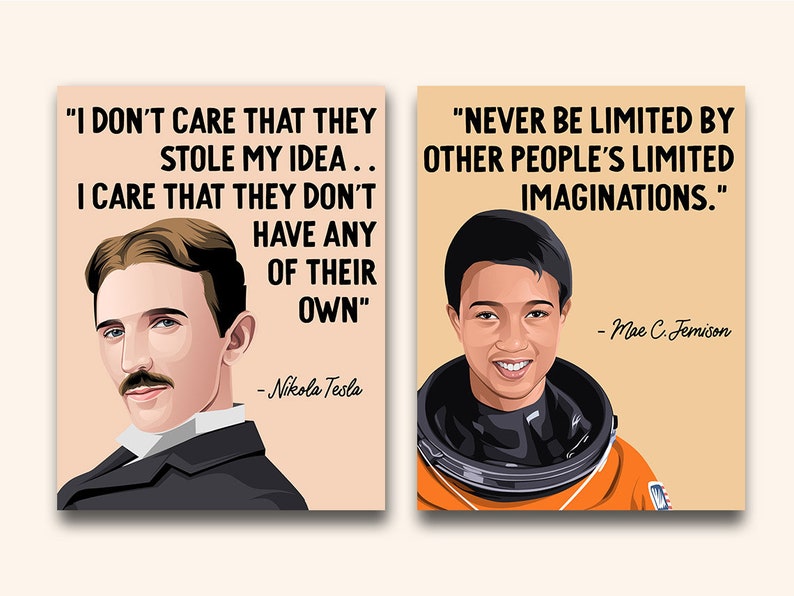 Famous Scientists Printable Posters 10 Inspiration Science - Etsy