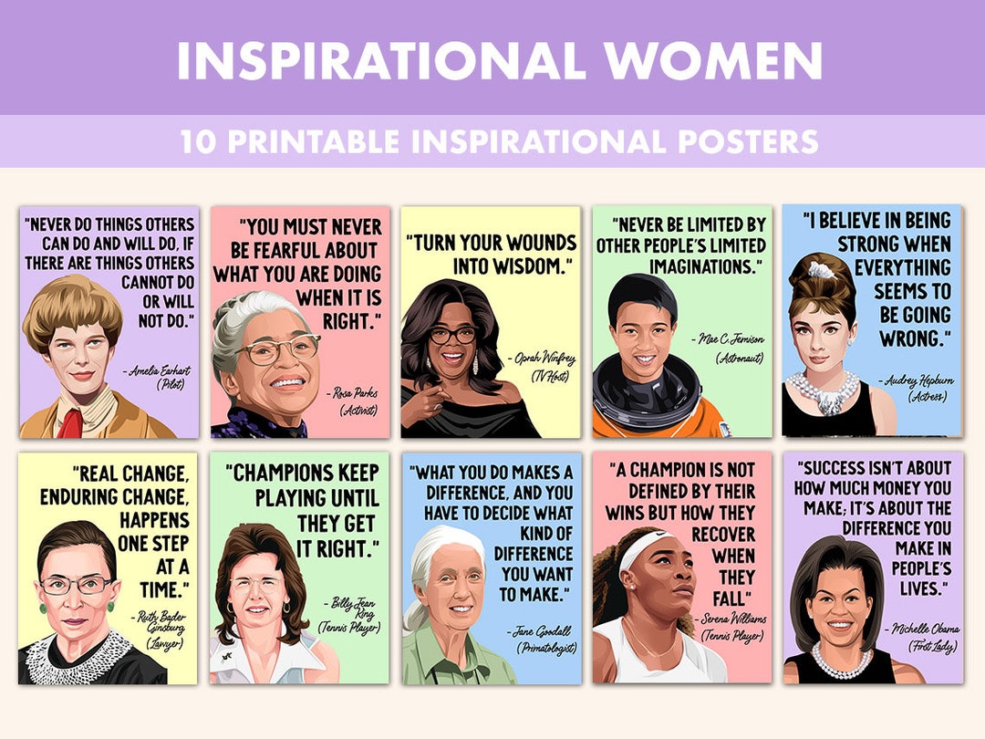 Inspirational Women Printable Posters 10 Inspiration Women - Etsy