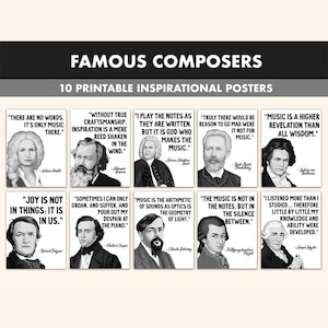 Famous Composers Printable Posters || 10 Inspiration Composer Quote ...