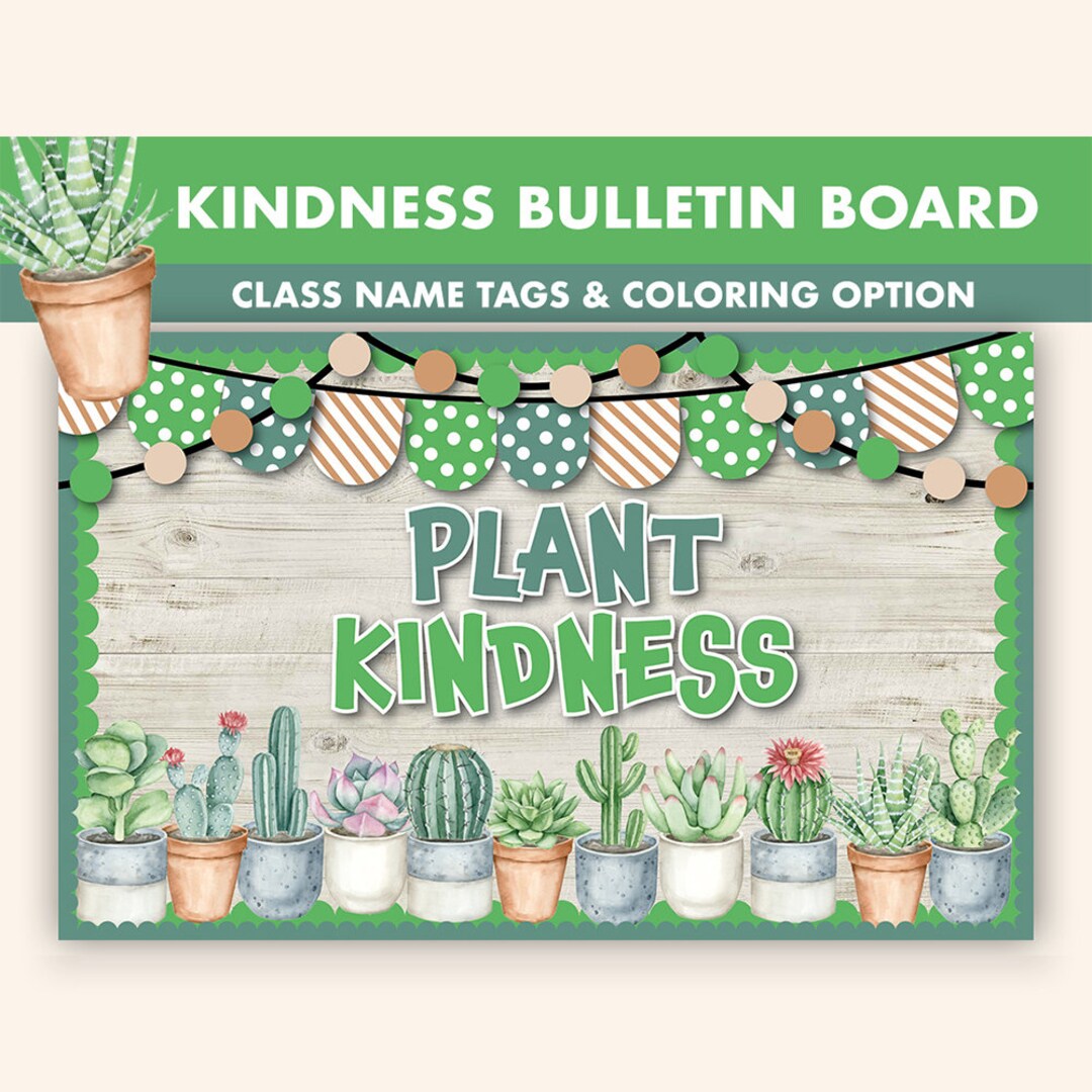 Plant Kindness Bulletin Board Kit || Plants Bulletin Boards Digital ...