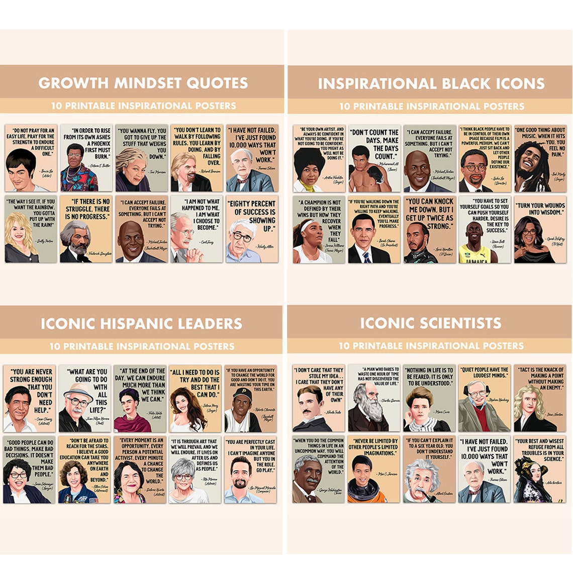 Giant Classroom Poster Bundle Printable Posters || Inspiration People ...